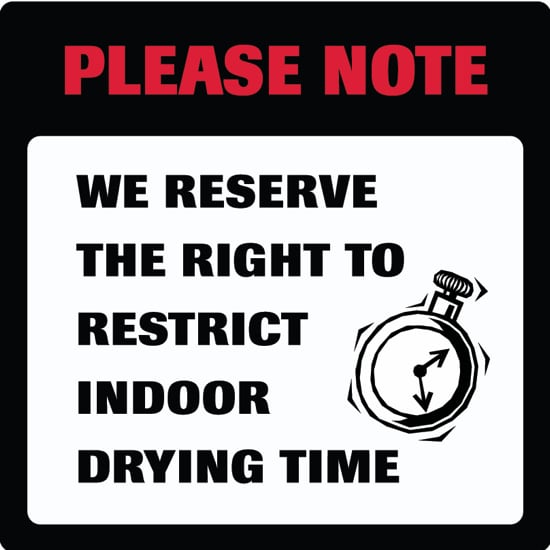 Sign "Limit Drying Time" | Signs | Magikist